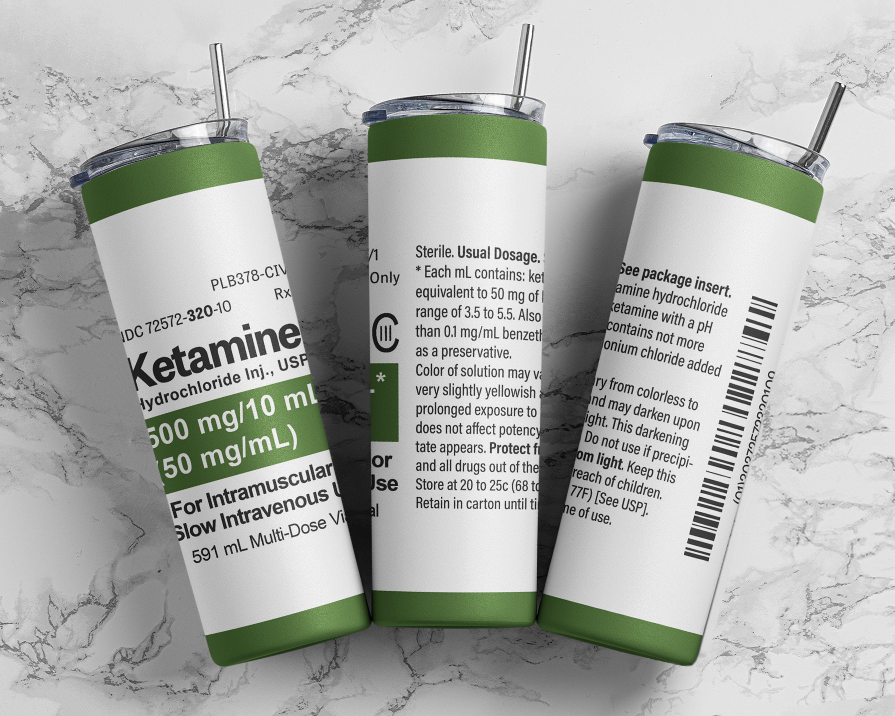 Ketamine Tumbler Wrap PNG, 20 Oz Skinny Prescription Tumbler ...