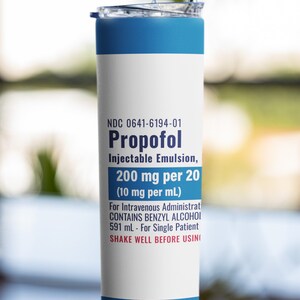 Propofol Tumbler Wrap PNG, 20 Oz Skinny Anesthesiology Tumbler ...