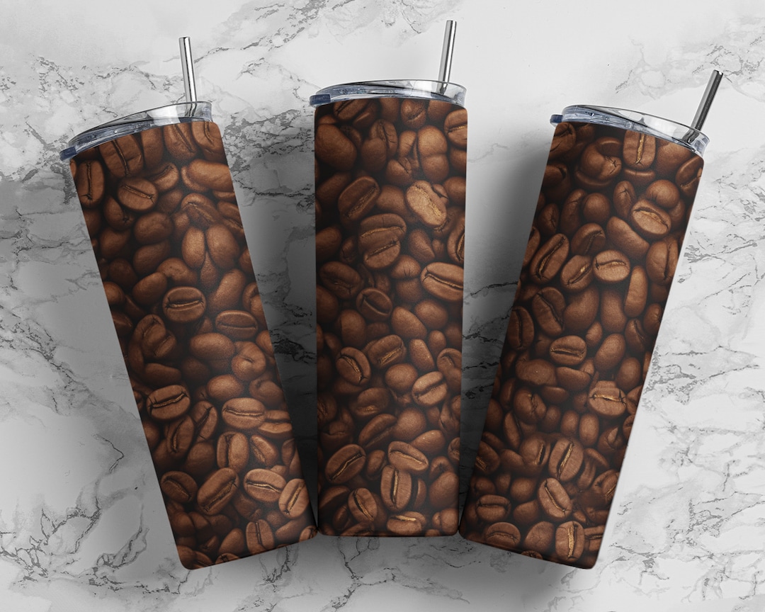 Coffee Beans Tumbler Wrap PNG, 20 Oz Skinny Seamless Tumbler ...