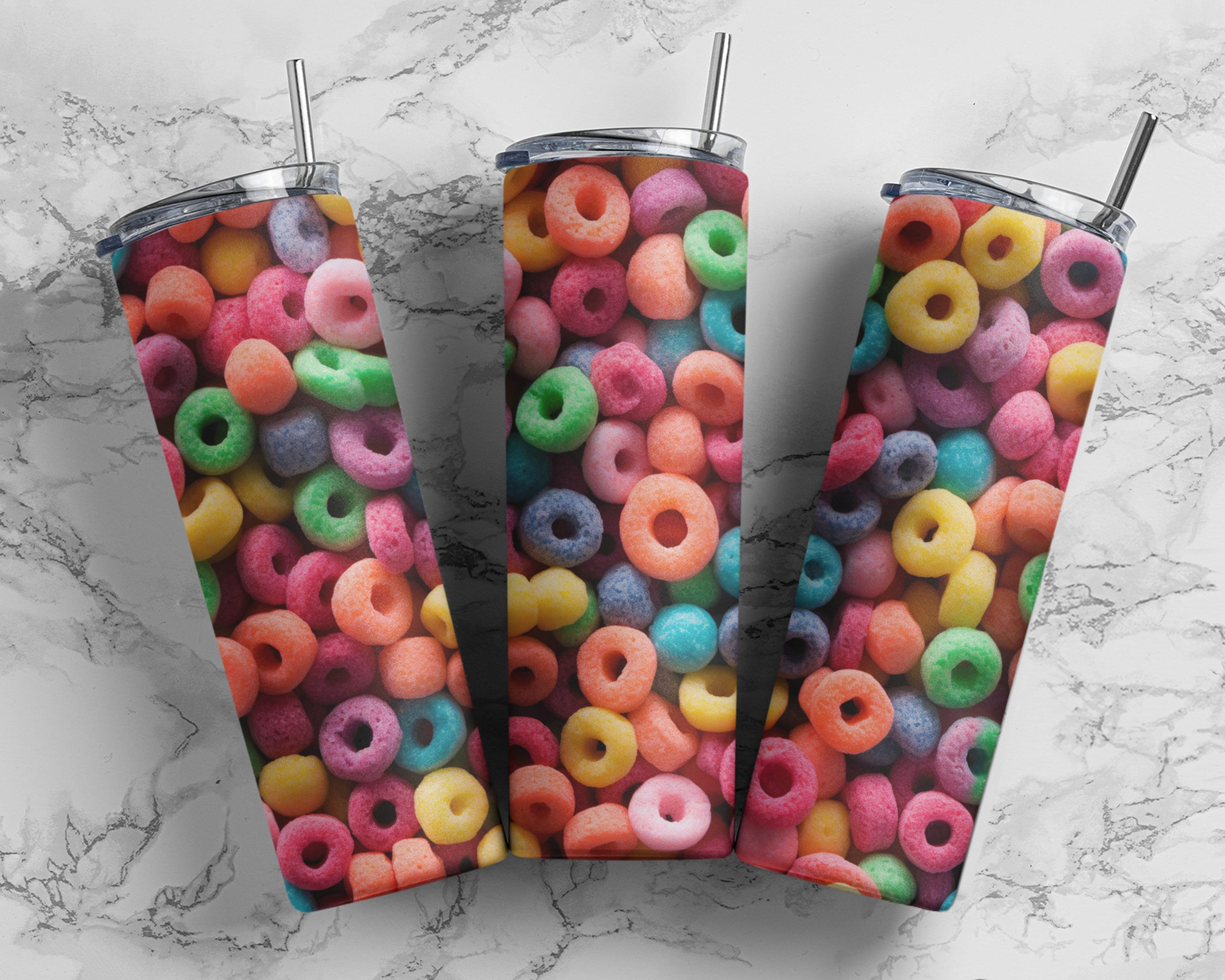 Fruit Loops Cereal Tumbler Wrap PNG, 20 Oz Skinny Seamless Tumbler ...