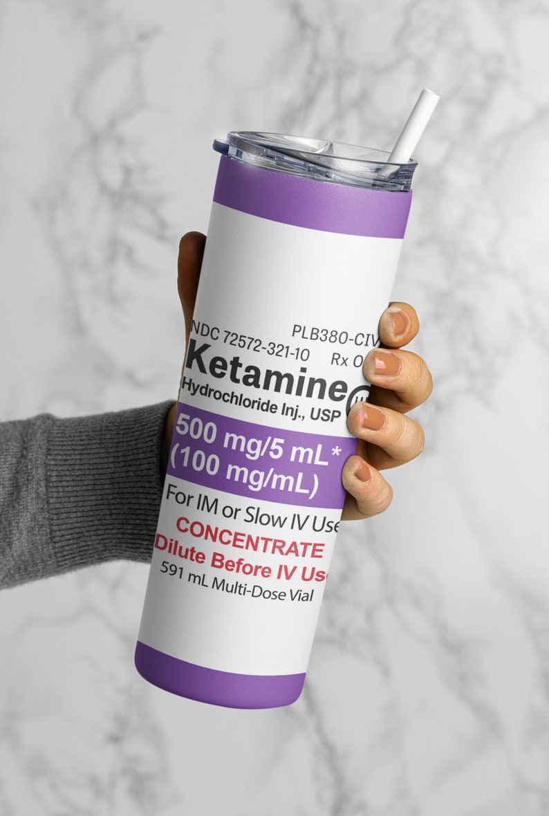 Ketamine Tumbler Wrap PNG, 20 Oz Skinny Prescription Tumbler ...