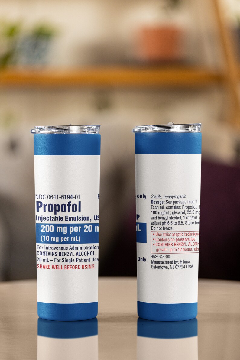 Propofol Tumbler Wrap PNG 20 Oz Skinny Anesthesiology Tumbler - Etsy