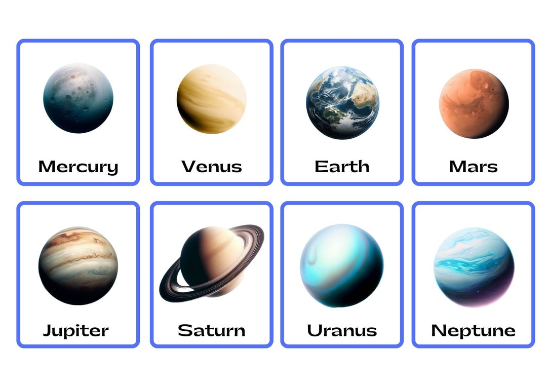 Planet Flashcards - Etsy