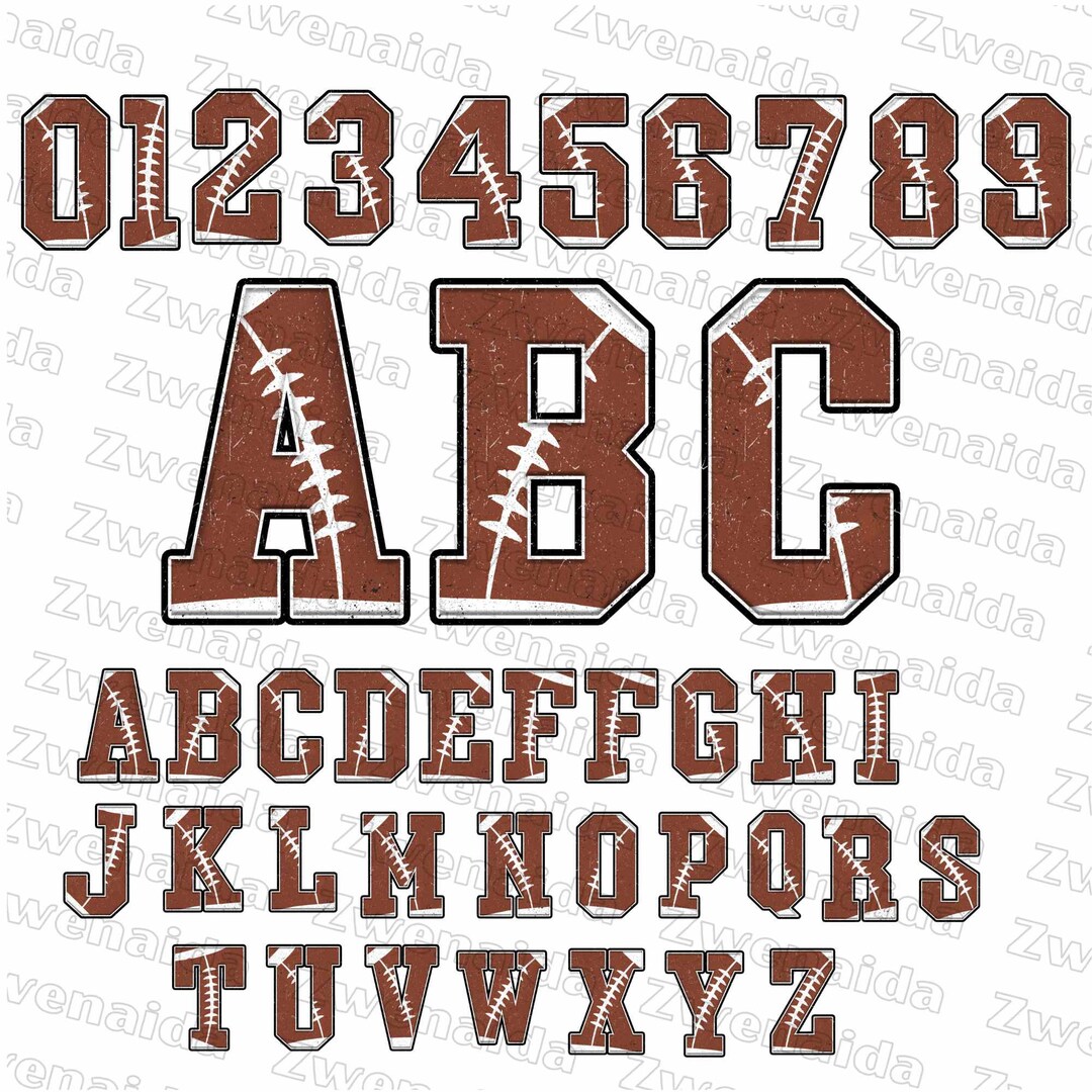 Football Number and Alphabet Png Bundle Football Png - Etsy