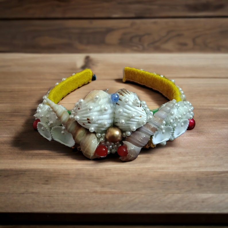 White Seashell Mermaid Festive Crown for Christmas Party, Sweet Bridal ...