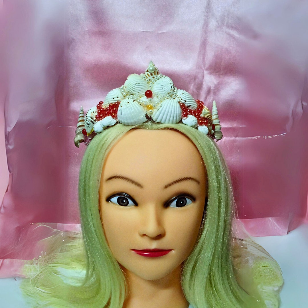 Fantasy Seashell Bridal Crown, Beach Wedding Mermaid Crown, Festival ...