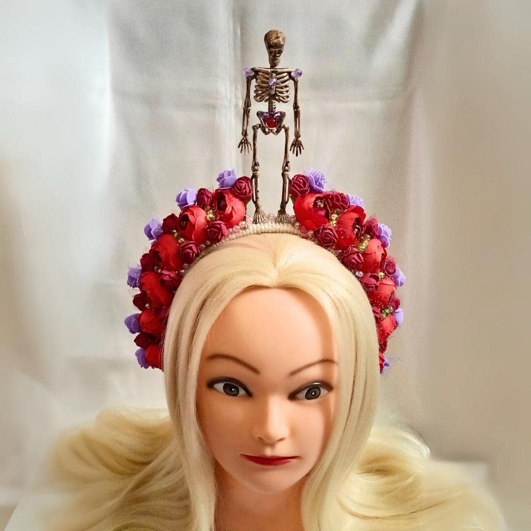 Skeleton Halloween Flower Crown Headpiece for Women Hair Accessories ...
