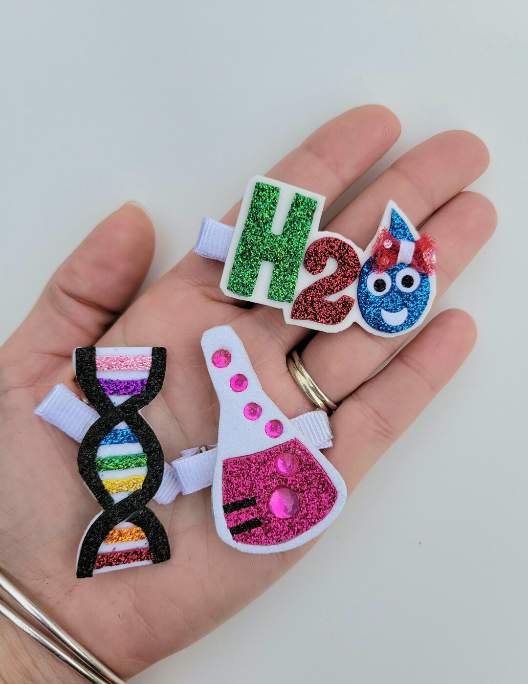 Set of 3 Science DNA H2O Flask Hair Clips Girls Can Do - Etsy