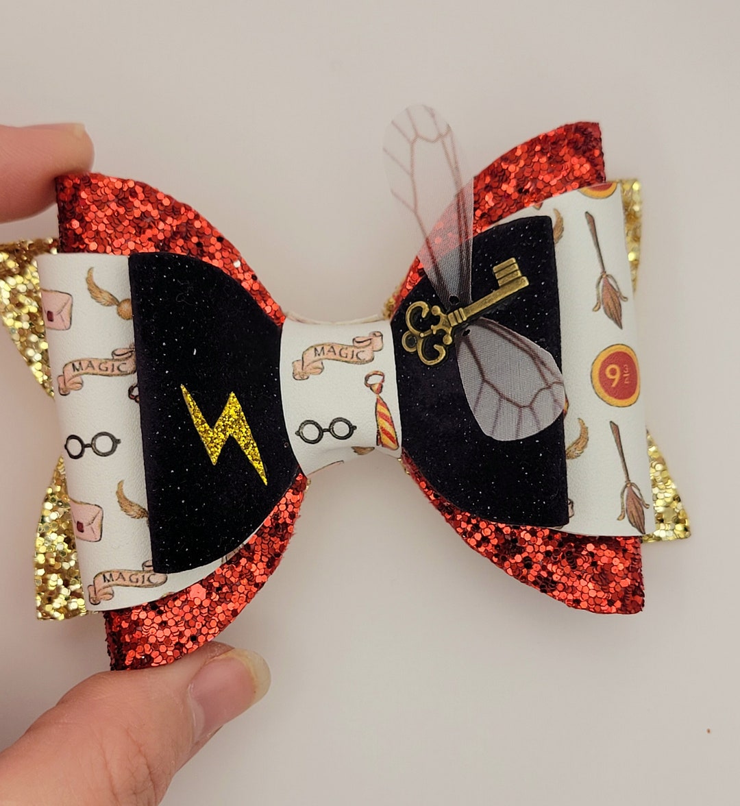 Wizard Hair Bows, Flying Keys, Lightning Bolt - Etsy