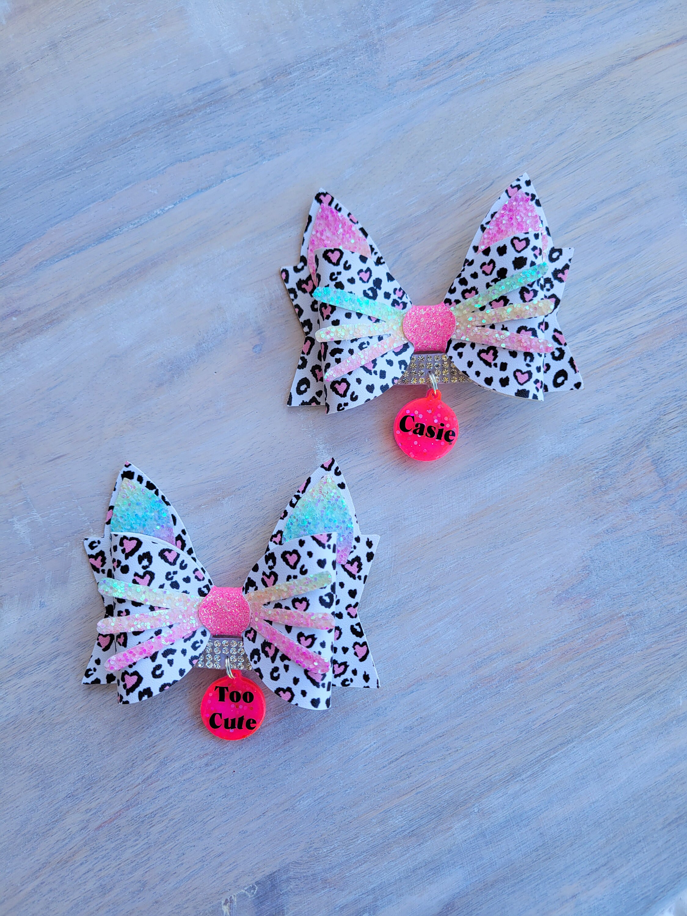 Kitty Cat Customizable Hair Bow, Customizable Name Tag - Etsy