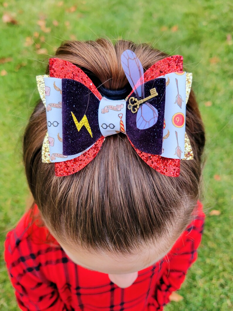 Wizard Hair Bows, Flying Keys, Lightning Bolt - Etsy