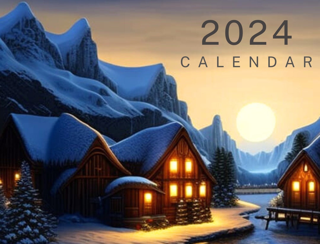 Winter Village Digital 2024 Calendar - Original Downloadable Calendar ...