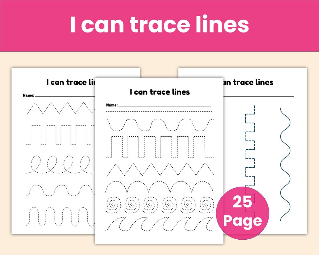 Kindergarten Line Tracing Worksheets | Kids Line Tracing | Preschool ...