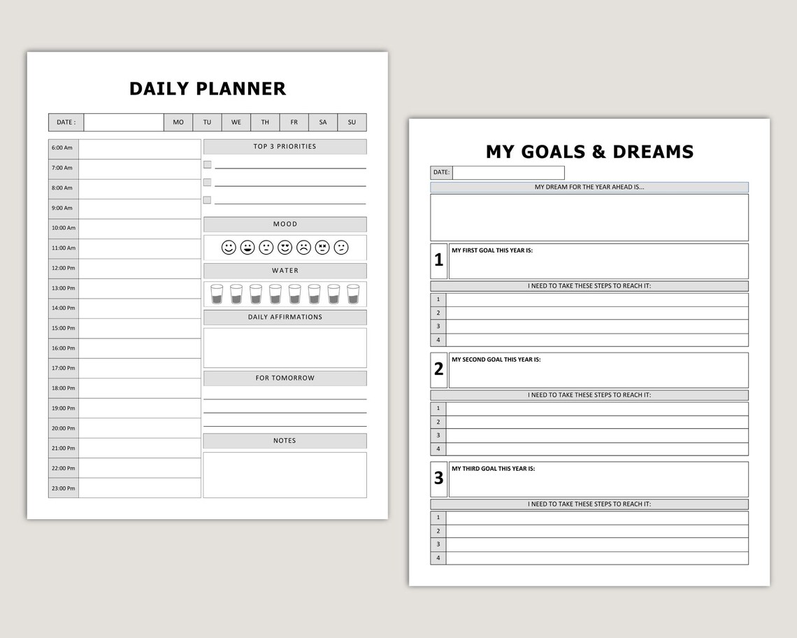 Printable Goal Planner | Goal Planner Bundle | Productivity Planner ...
