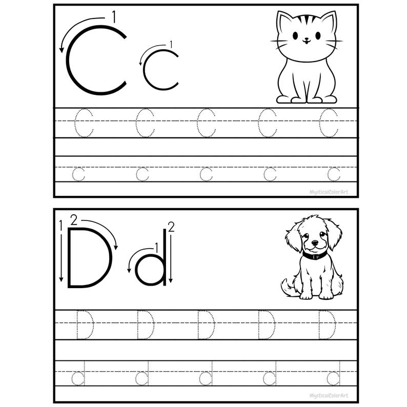 26 Letter Phonics & Handwriting Worksheets Pre-k Kindergarten ...
