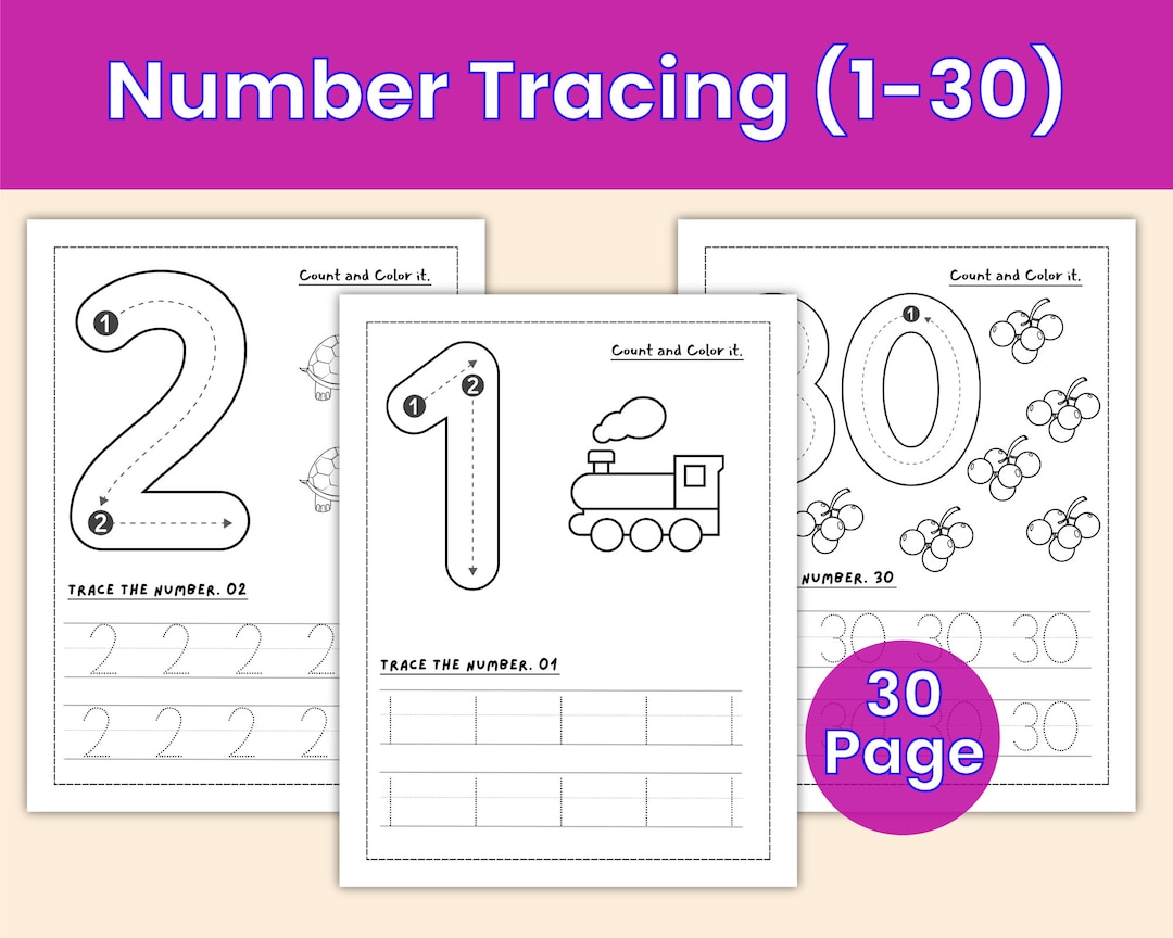 30 Preschool Number Traching Worksheets| Kids Activity Book ...