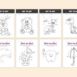 Preschool Kindergarten Math Worksheet| Dot to Dot |counting| Matching ...