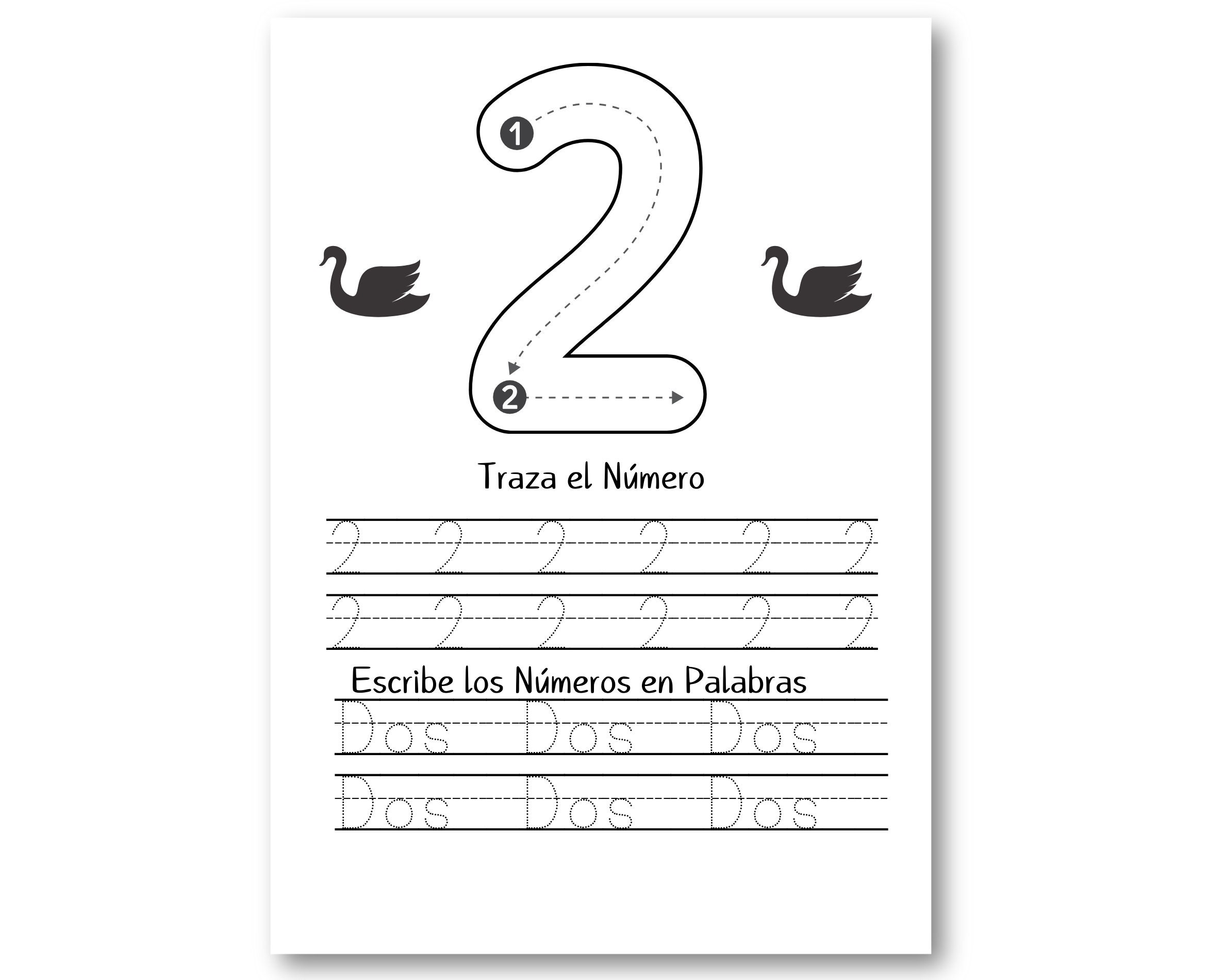 20 Hojas Para Trazar Números, Trazables, Preescolar, Imprimibles 0-20 ...