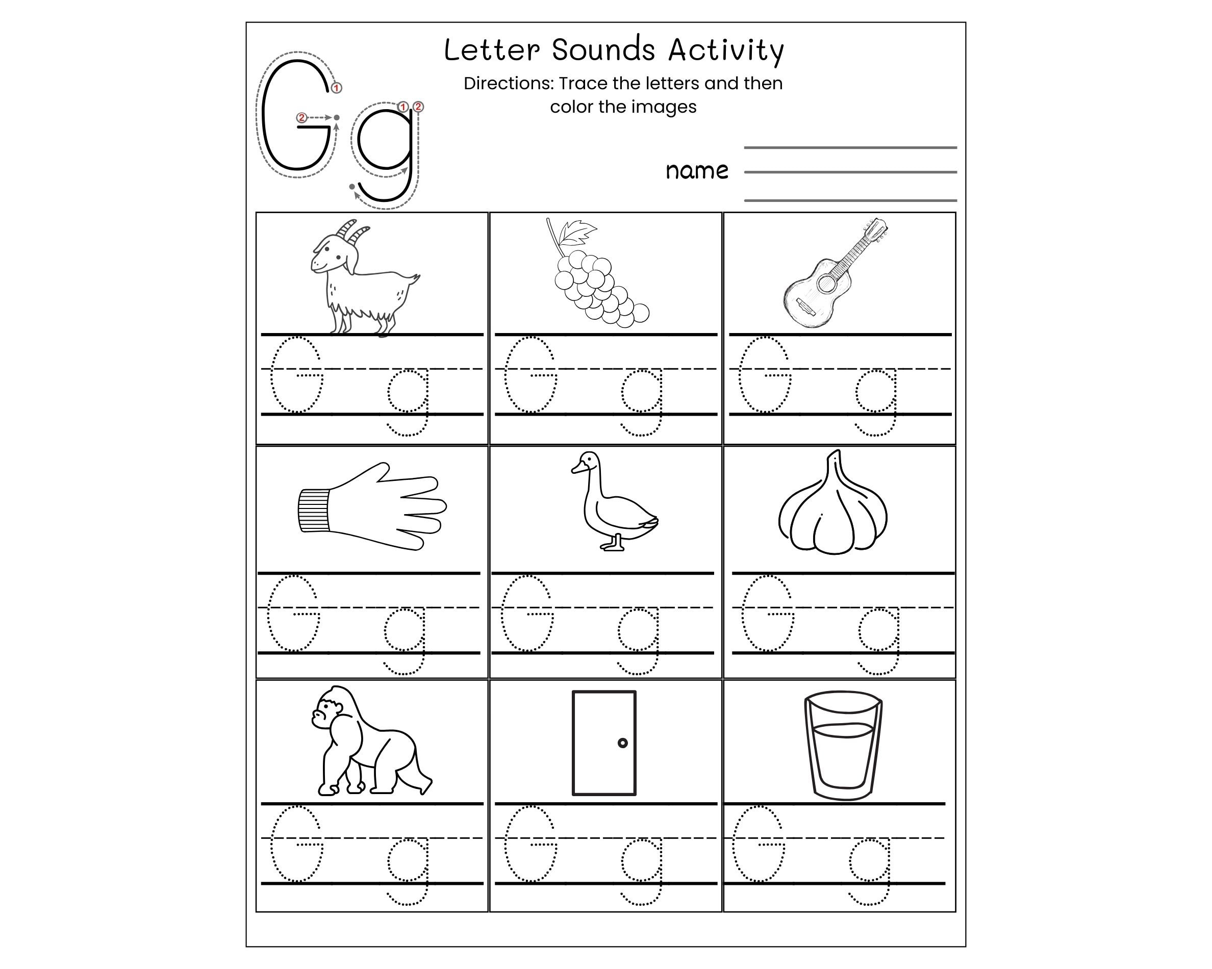 26 Printable Alphabet Letter Sound Practice Sheets. Preschool-kdg ...