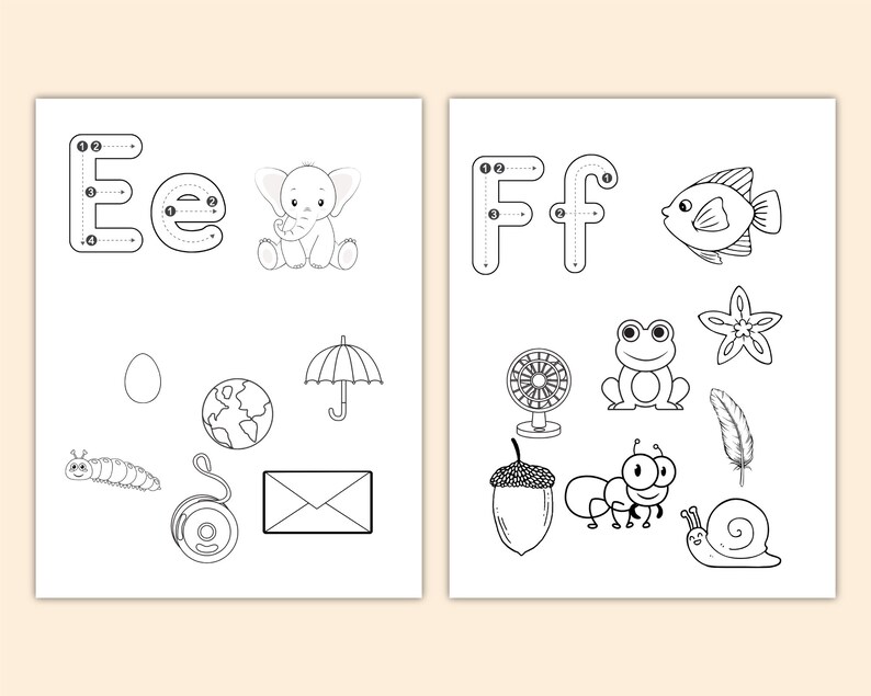 Preeschool Alphabet Coloring Pages Worksheets Kindergarten Activity ...