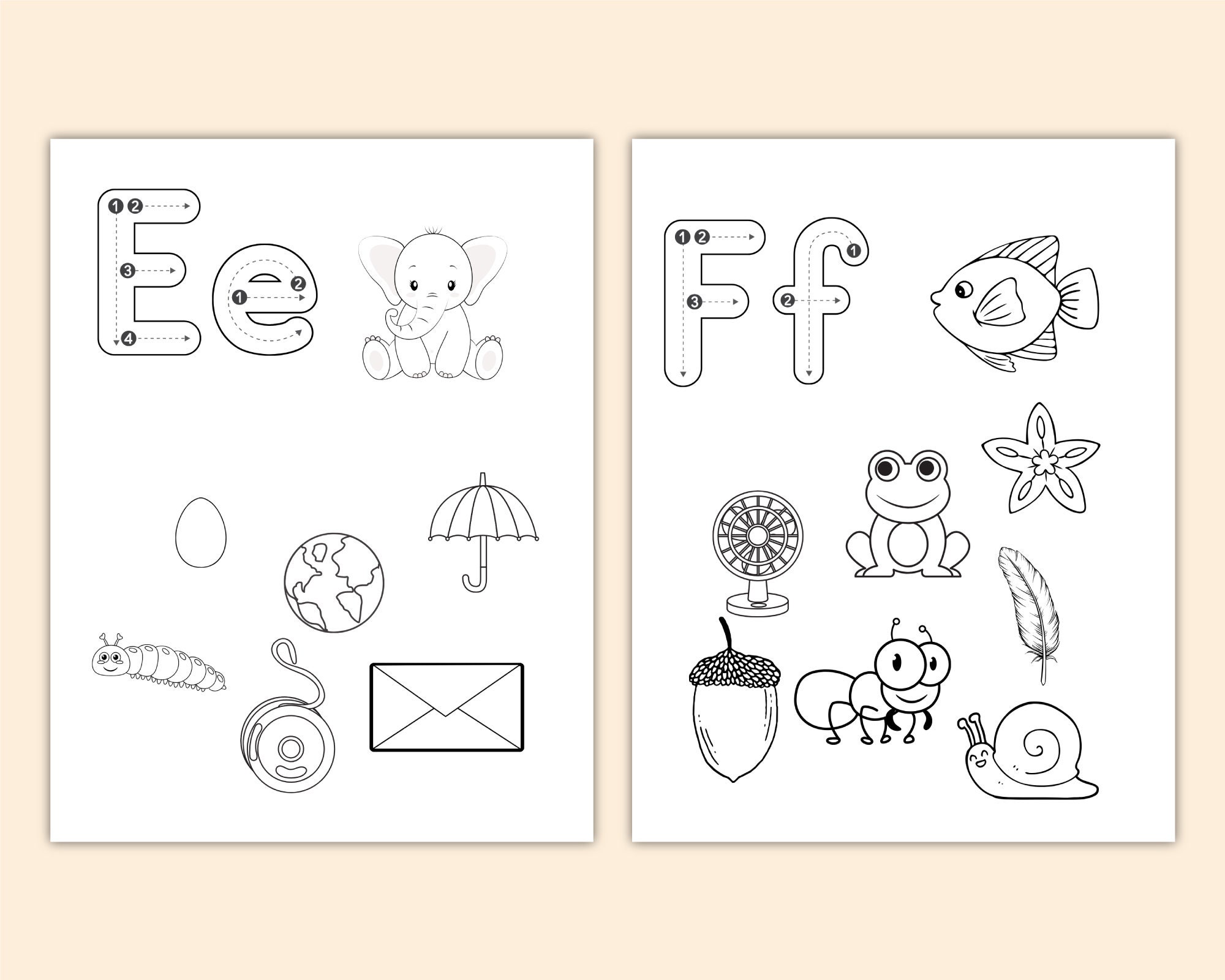 Preeschool Alphabet Coloring Pages Worksheets | Kindergarten Activity ...