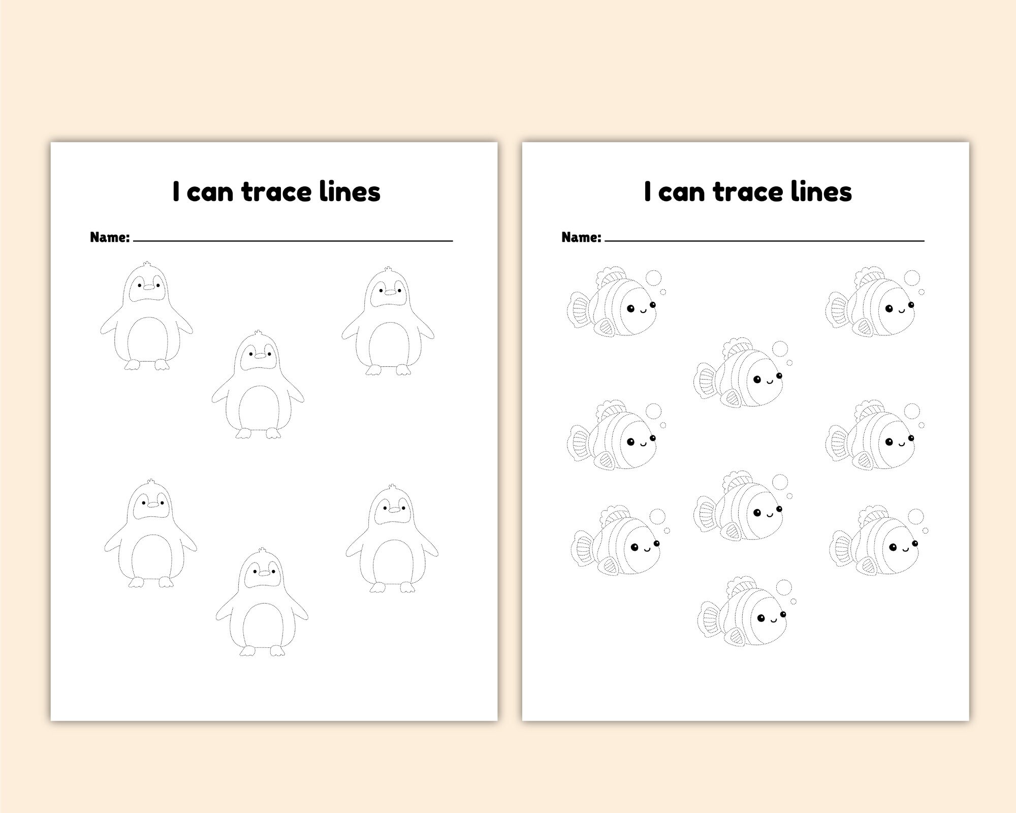 Kindergarten Line Tracing Worksheets Kids Line Tracing Preschool Line ...