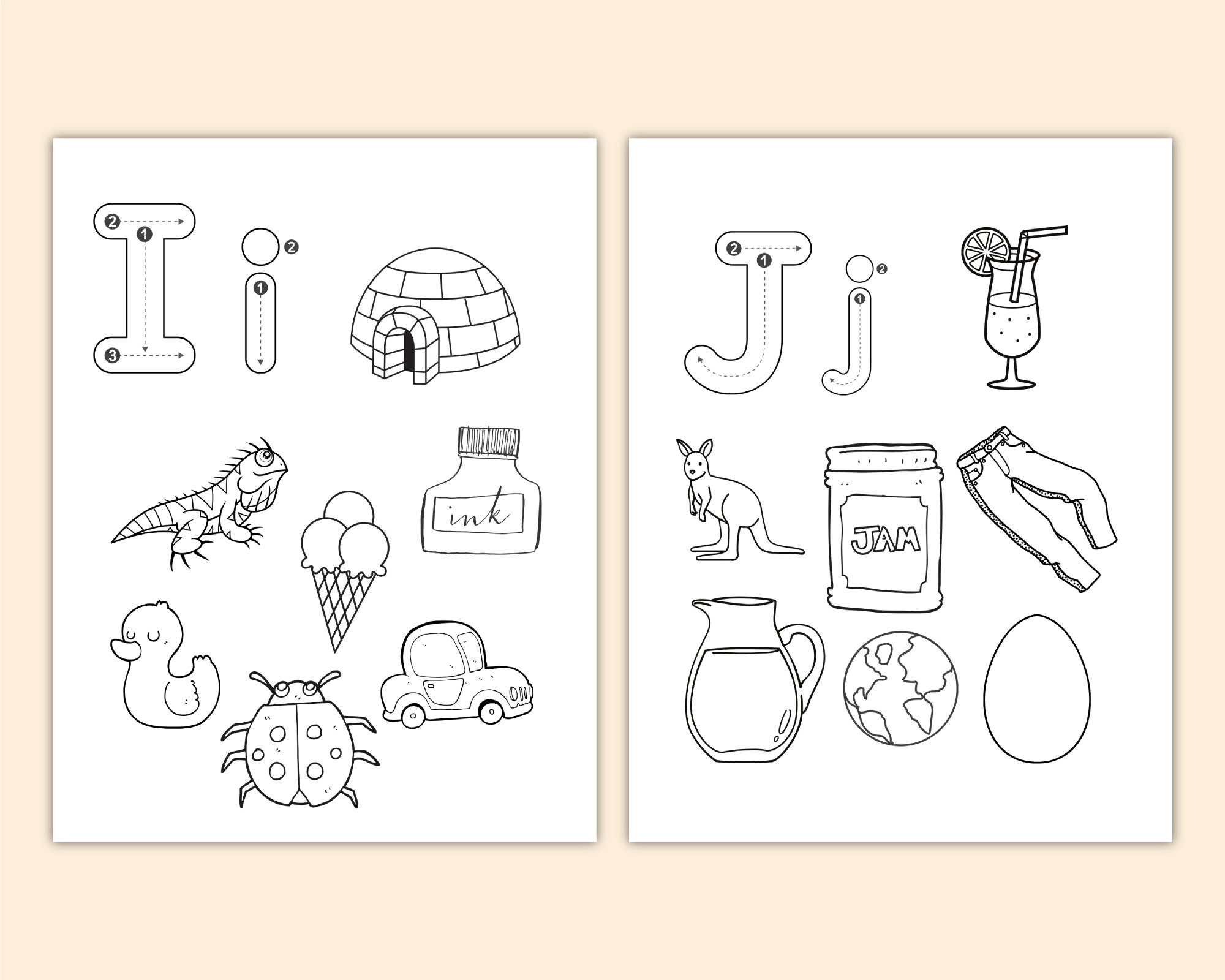 Preeschool Alphabet Coloring Pages Worksheets | Kindergarten Activity ...