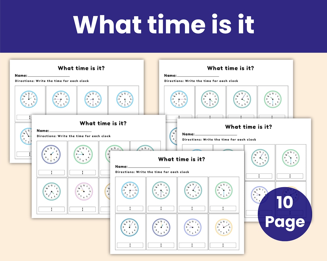 Telling Time Printable Kids | Learning Time | Time Telling Worksheets ...
