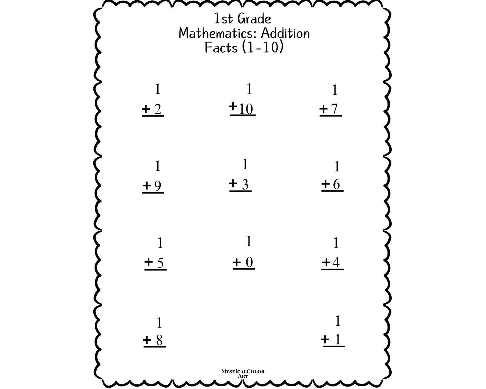 20 Printable Addition Practice Sheets. Numbers 1-10. Preschool-grade 1 ...
