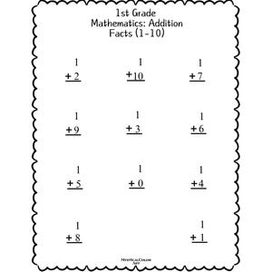 20 Printable Addition Practice Sheets. Numbers 1-10. Preschool-grade 1 ...