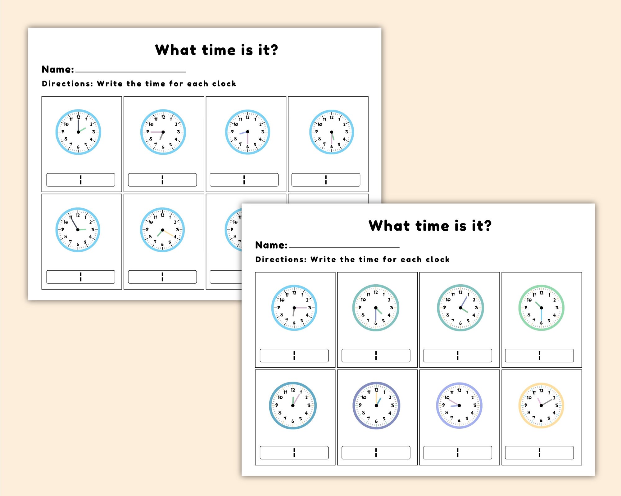 Telling Time Printable Kids Learning Time Time Telling Worksheets ...