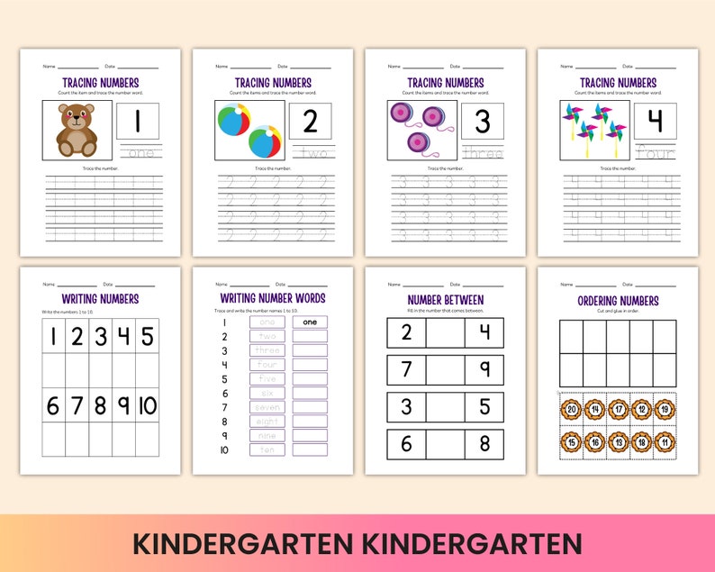 Printable Preschool Kindergarten Activity Workbook Bundle Alphabet ...