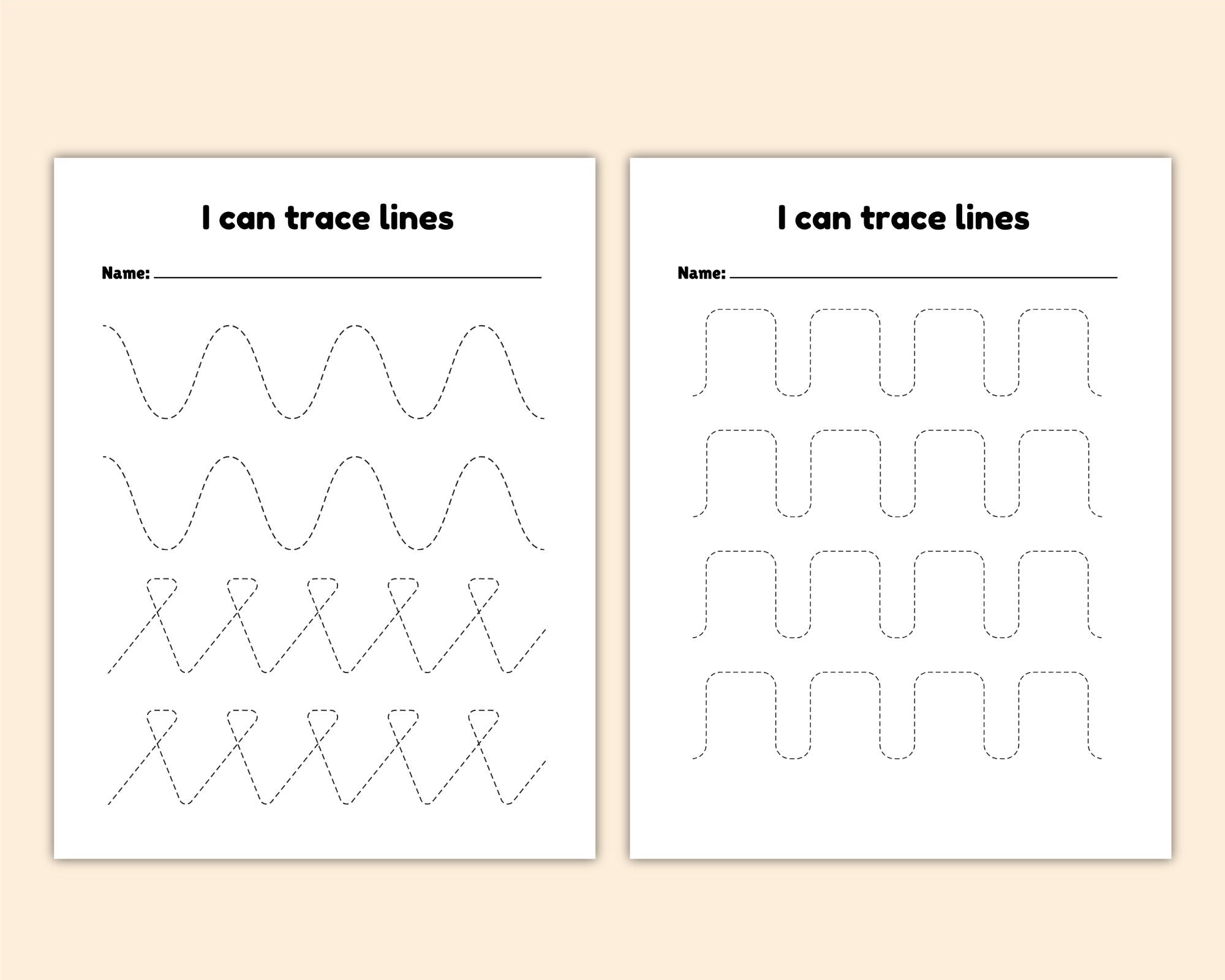 Kindergarten Line Tracing Worksheets Kids Line Tracing Preschool Line ...