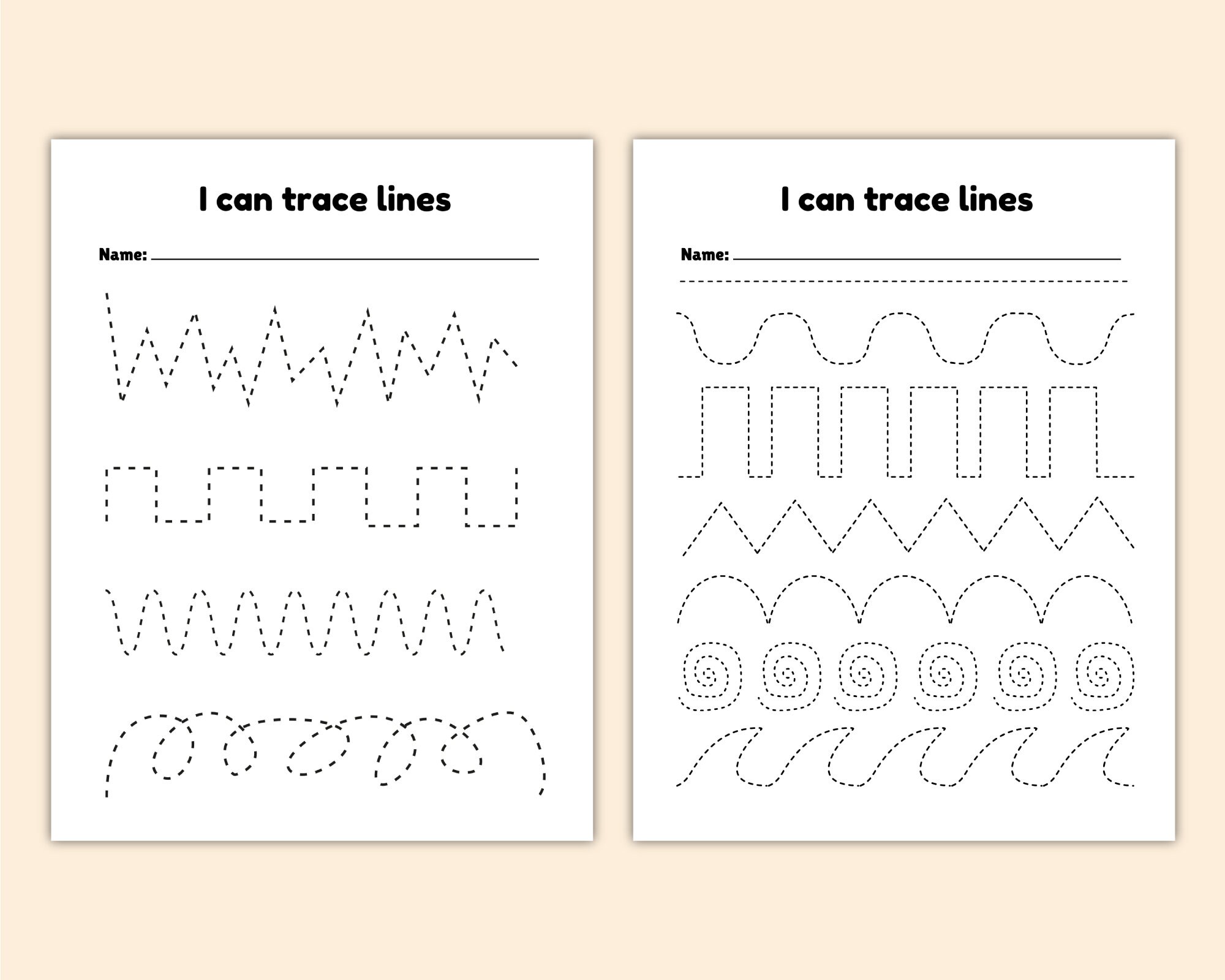 Kindergarten Line Tracing Worksheets | Kids Line Tracing | Preschool ...