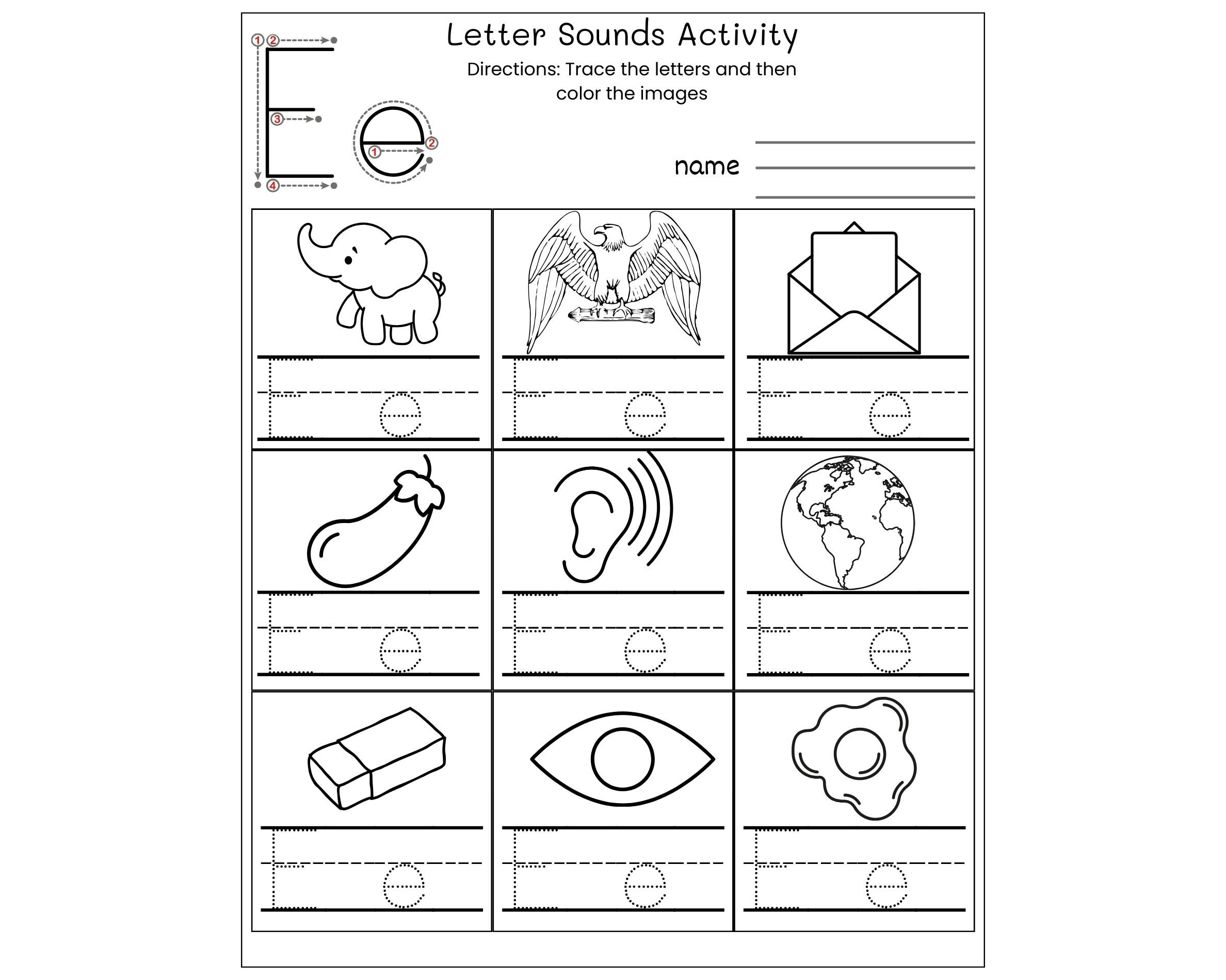 26 Printable Alphabet Letter Sound Practice Sheets. Preschool-kdg ...
