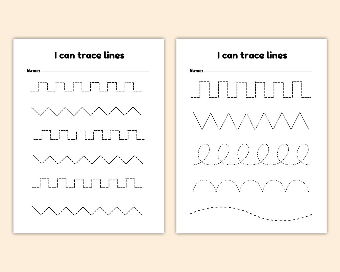 Kindergarten Line Tracing Worksheets Kids Line Tracing Preschool Line ...