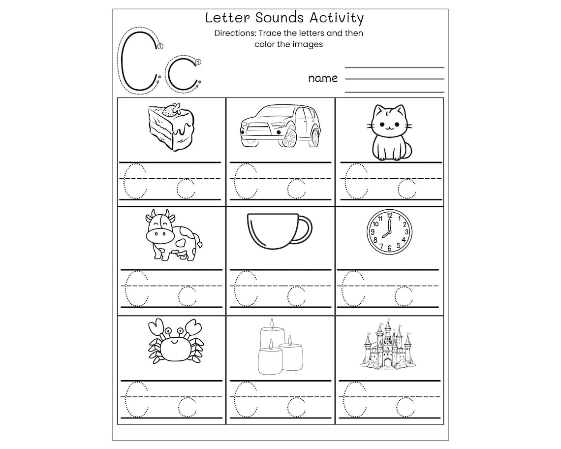 26 Printable Alphabet Letter Sound Practice Sheets. Preschool-kdg ...