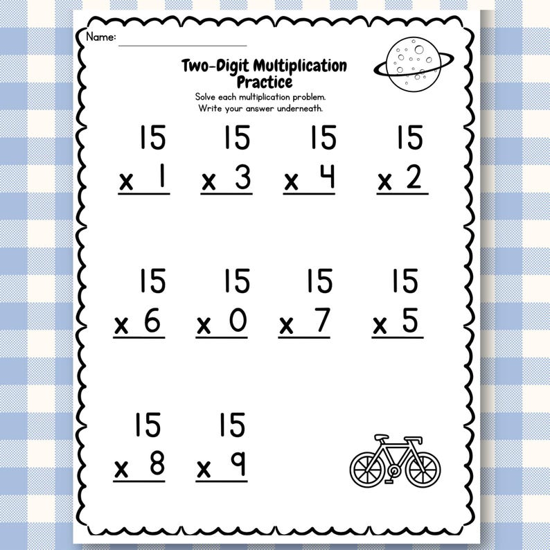 20 Printable Two-digit Multiplication Worksheets | Numbers 10–30 | 2nd ...