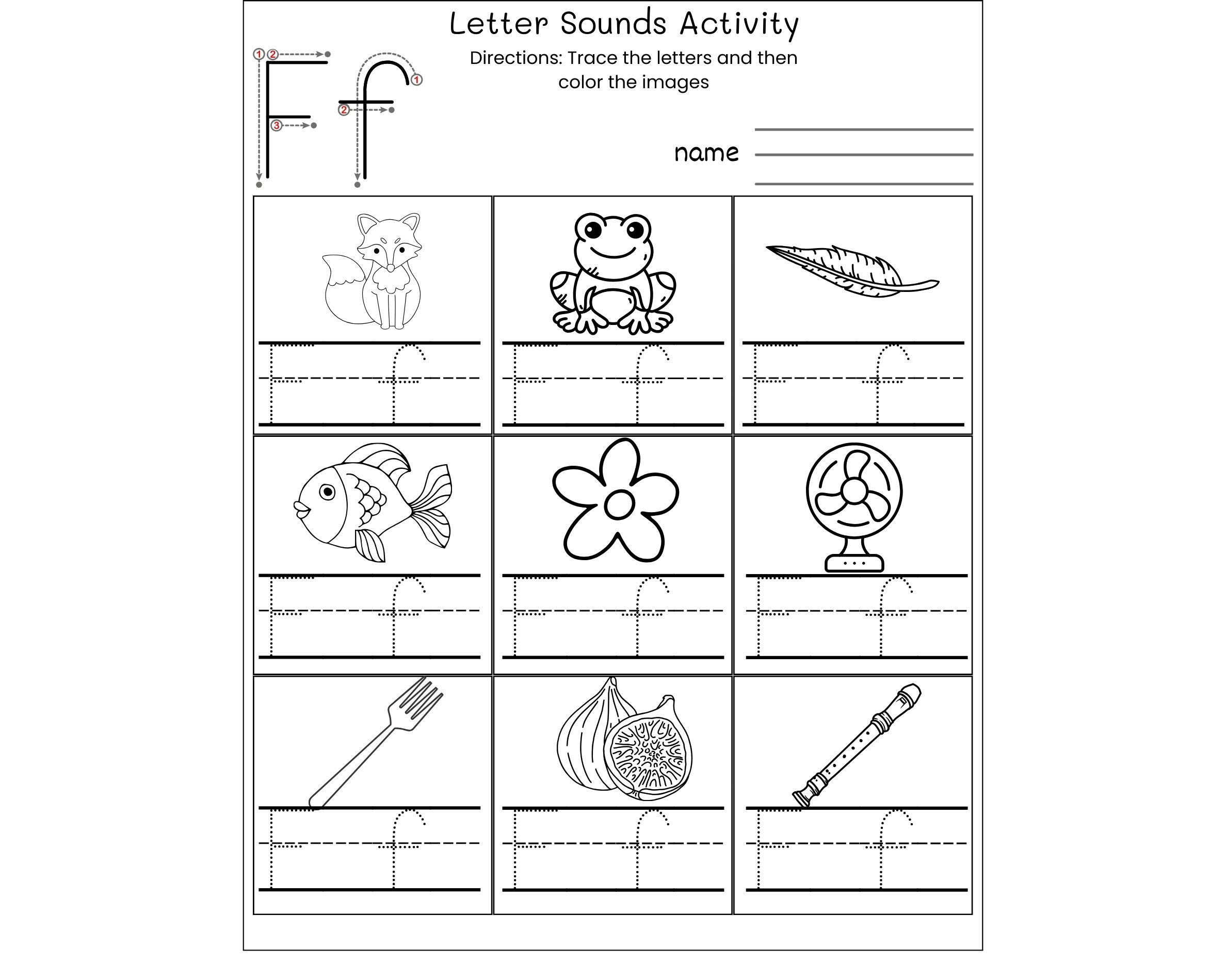 26 Printable Alphabet Letter Sound Practice Sheets. Preschool-kdg ...