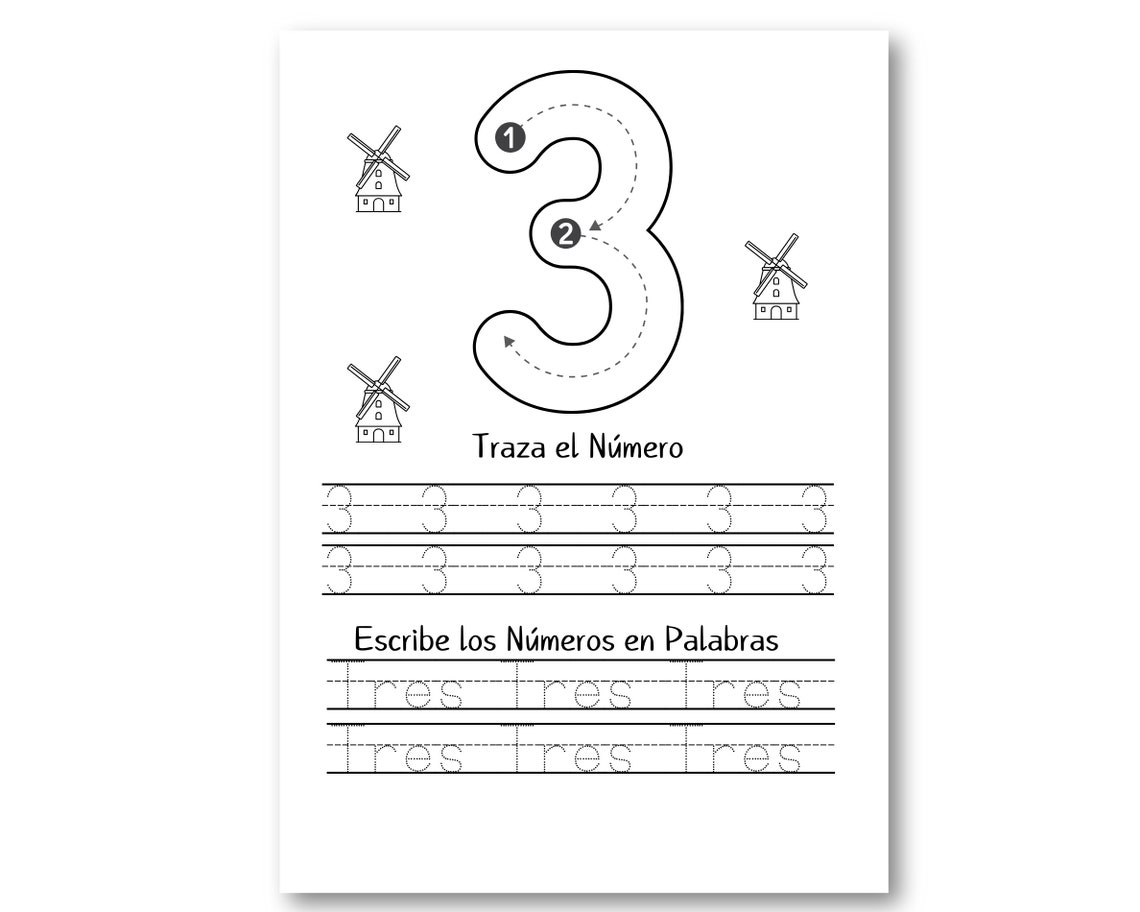 20 Hojas Para Trazar Números, Trazables, Preescolar, Imprimibles 0-20 ...