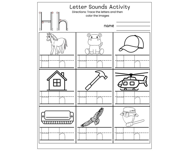 26 Printable Alphabet Letter Sound Practice Sheets. Preschool-kdg ...