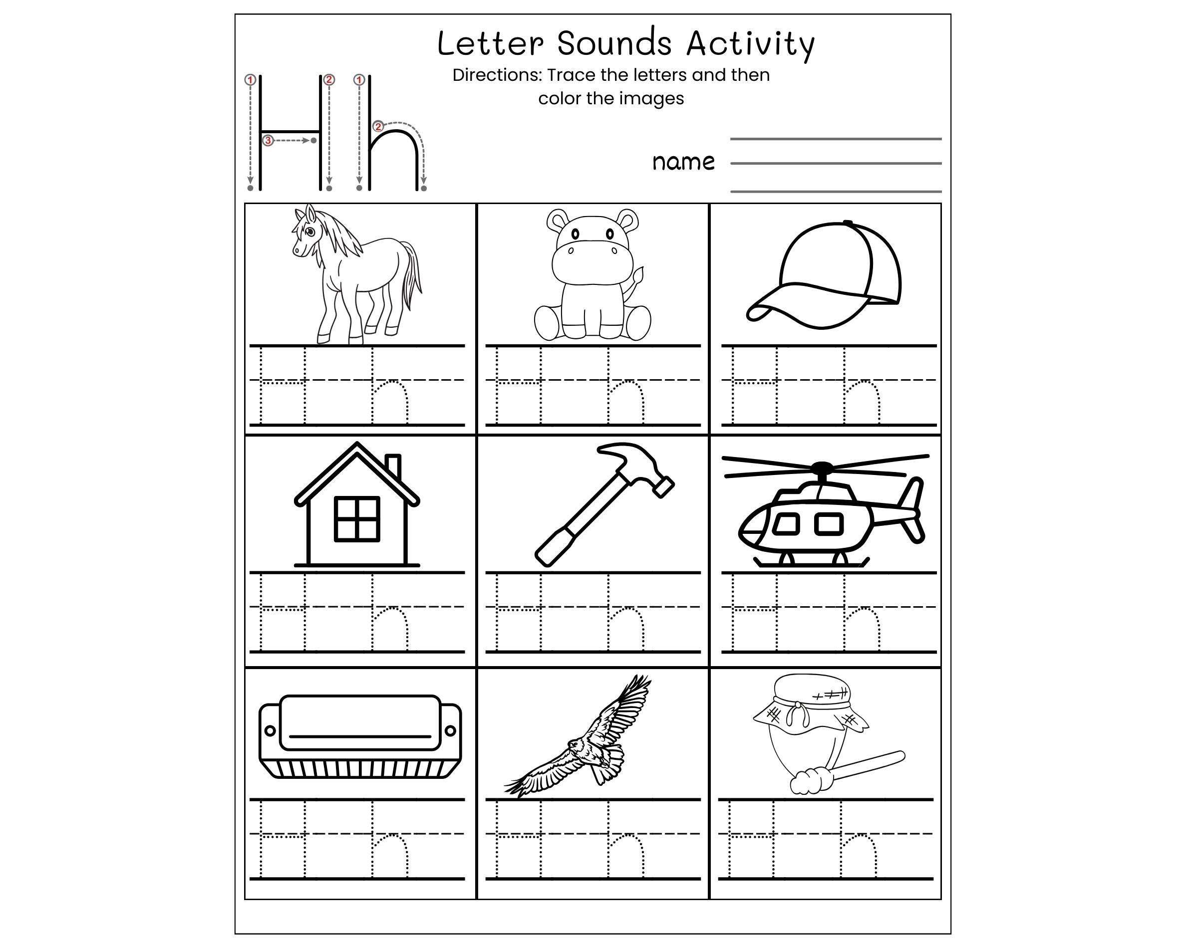 26 Printable Alphabet Letter Sound Practice Sheets. Preschool-kdg ...