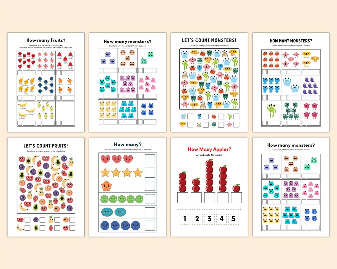 Preschool Kindergarten Math Worksheet Dot to Dot counting Matching ...