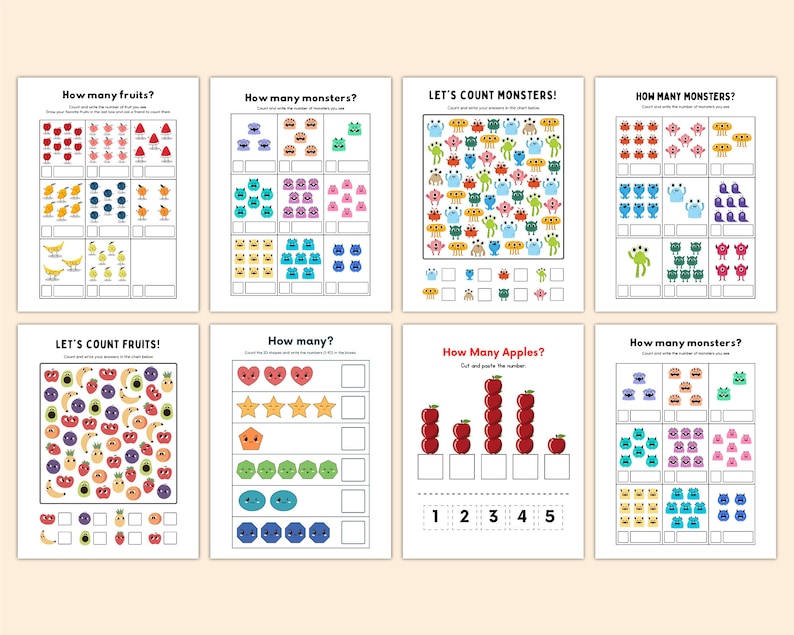 Preschool Kindergarten Math Worksheet Dot to Dot counting Matching ...