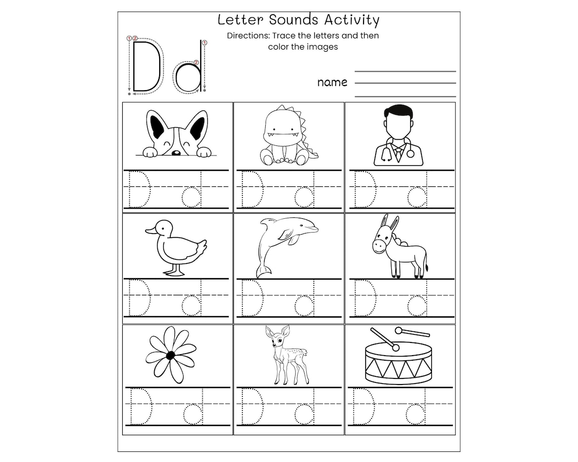 26 Printable Alphabet Letter Sound Practice Sheets. Preschool-kdg ...