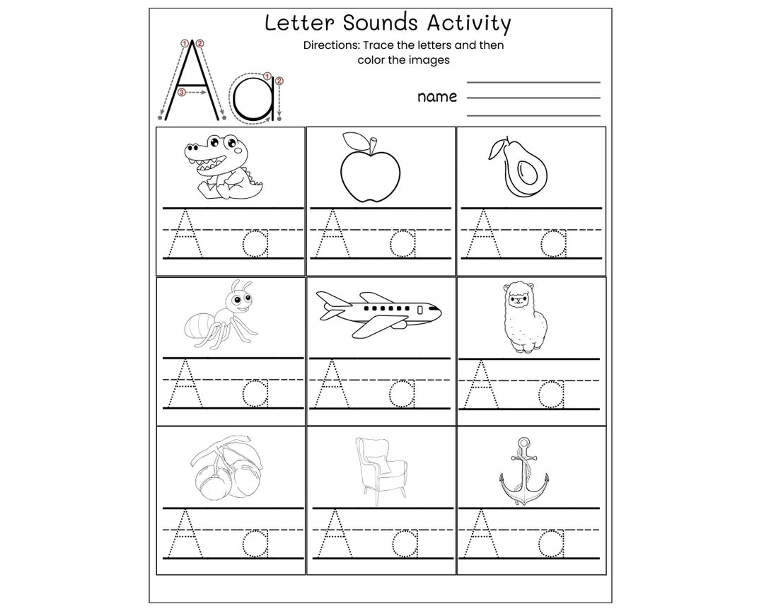 26 Printable Alphabet Letter Sound Practice Sheets. Preschool-kdg ...