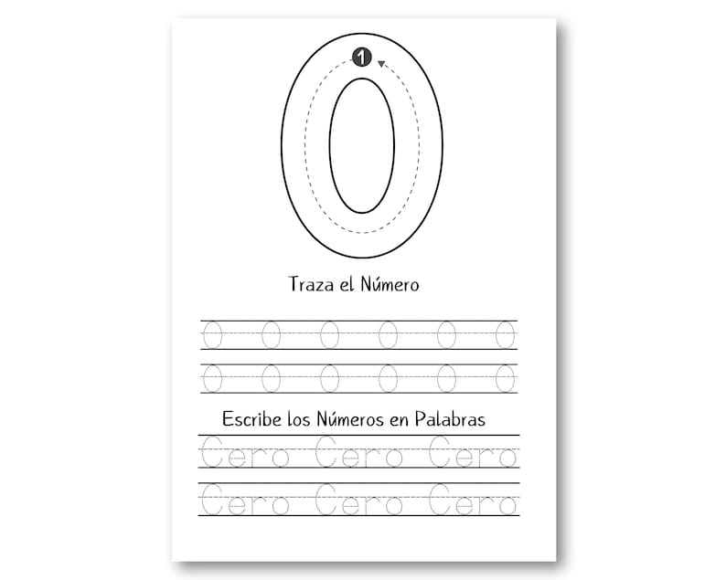 20 Hojas Para Trazar Números, Trazables, Preescolar, Imprimibles 0-20 ...