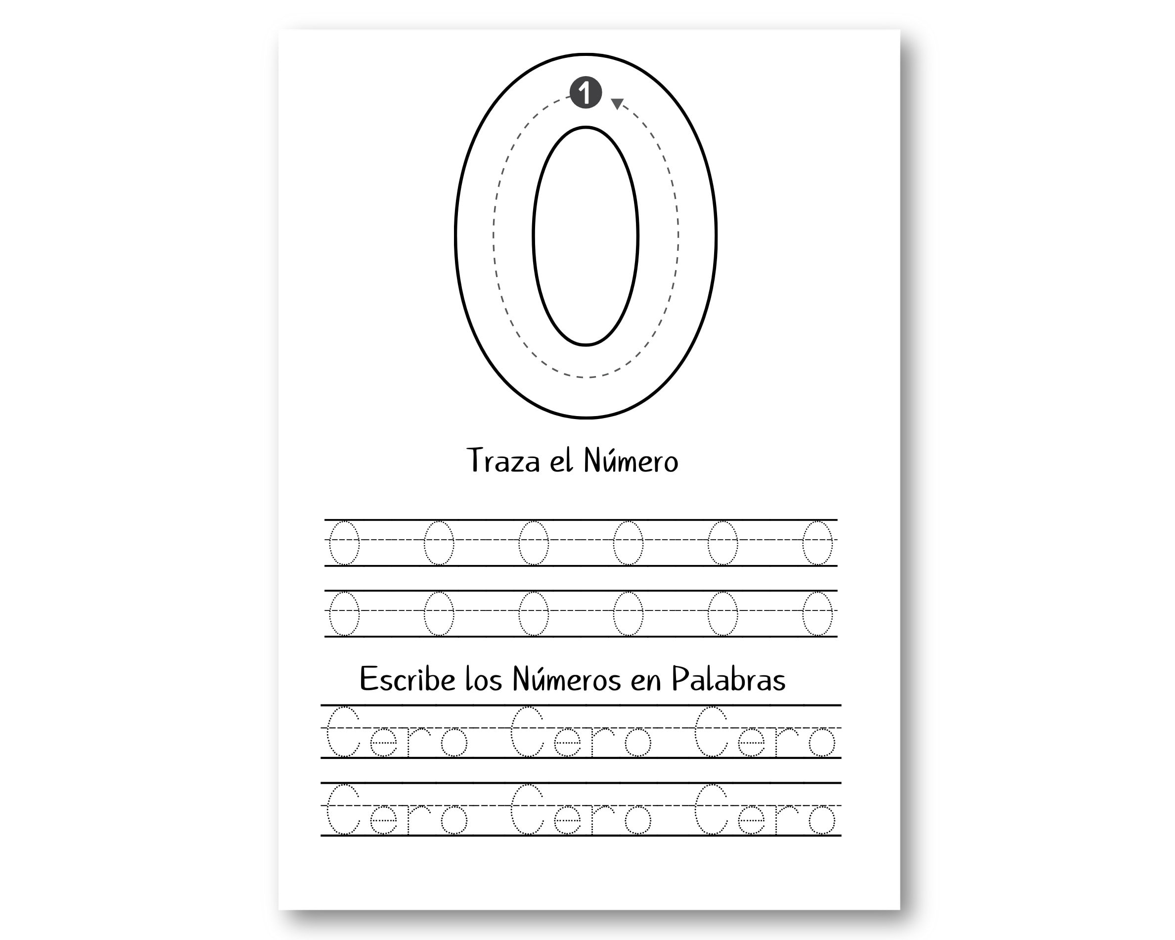 20 Hojas Para Trazar Números, Trazables, Preescolar, Imprimibles 0-20 ...