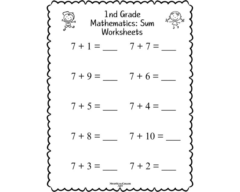 20 Printable Addition Practice Sheets. Numbers 1-10. Preschool-grade 1 ...
