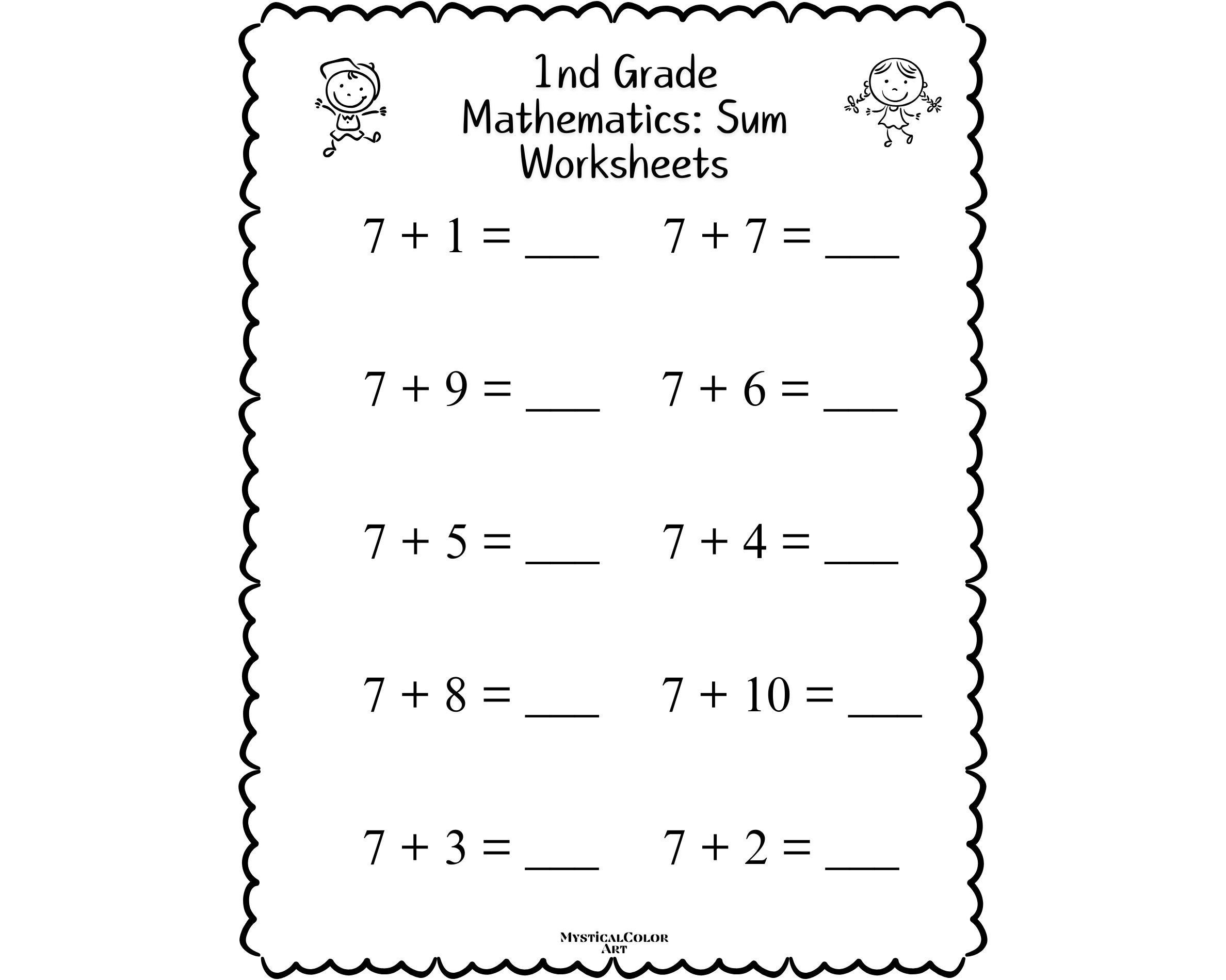 20 Printable Addition Practice Sheets. Numbers 1-10. Preschool-grade 1 ...